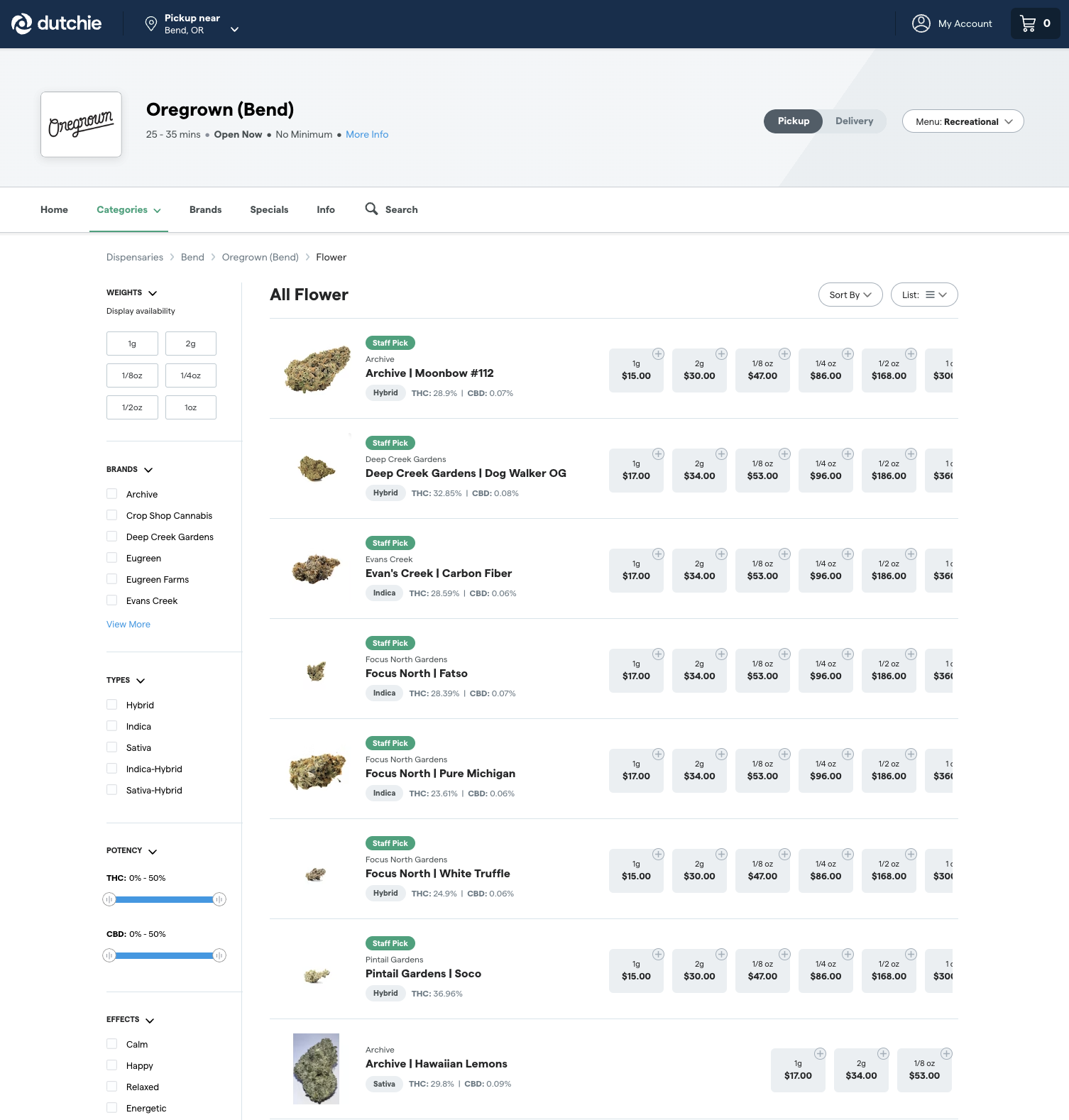 Use filters to search for products on a menu – Dutchie Consumer Help Center